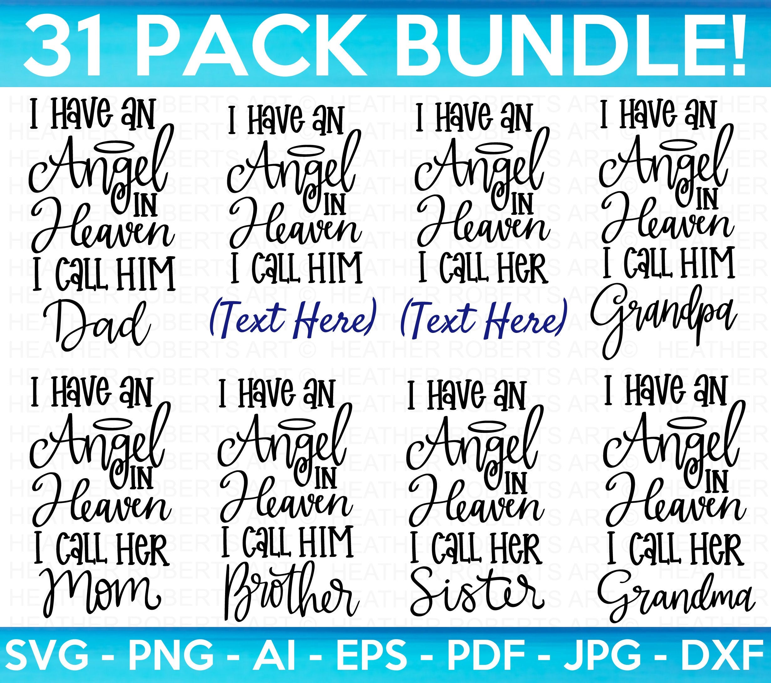 Angel SVG Bundle, Memorial SVG Bundle, Angel in Heaven Svg, Family ...
