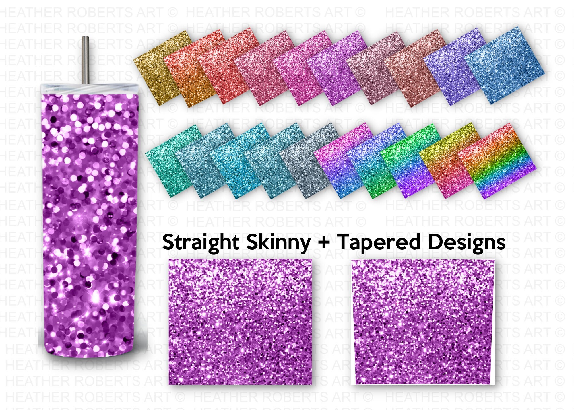 20 Oz Skinny Glitter Tumbler Sublimation Wraps Bundle Glitter - Etsy