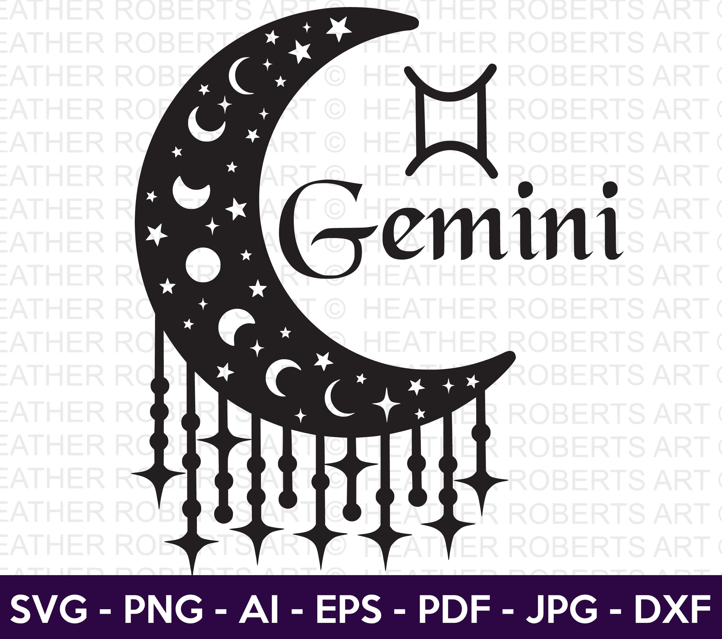 Gemini SVG Gemini Zodiac Moon Svg Zodiac Signs SVG - Etsy