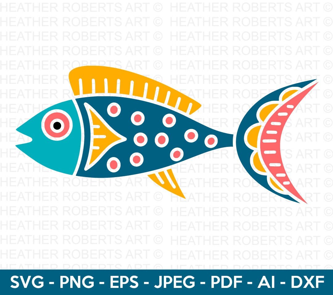 Fish SVG, Ocean Svg, Sea Animal, Colored Fish Svg, Fish Clipart ...