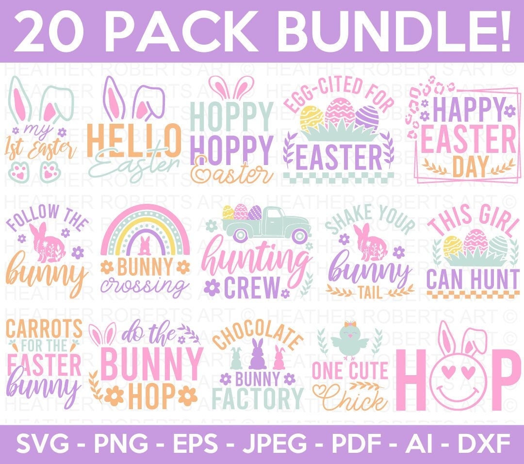 Easter SVG Bundle, Easter SVG, Easter Designs Svg, Happy Easter SVG ...
