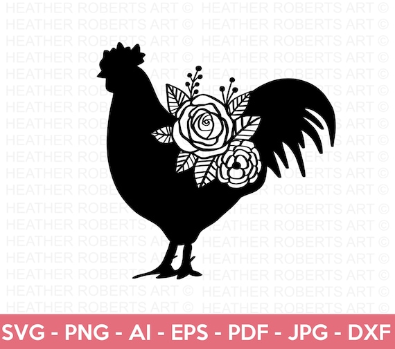 Floral Rooster SVG Floral Farm Animals SVG Rooster Svg - Etsy Canada