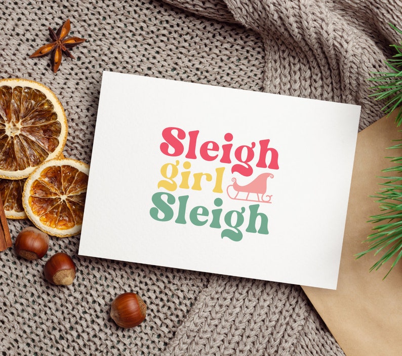 Retro Sleigh Girl SVG: Christmas Cut File (digital Download) - Etsy