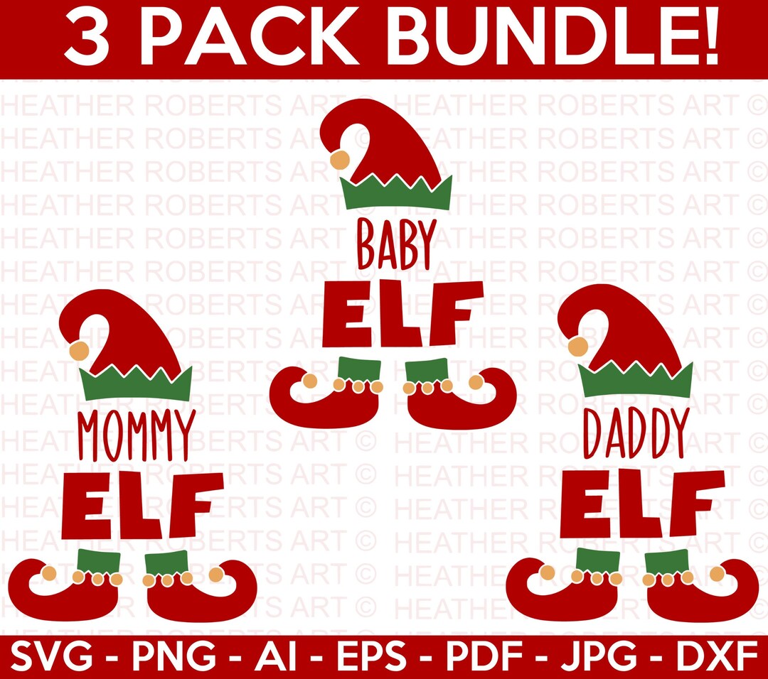 Christmas Elf Family Mini SVG Bundle, Elf Hats Svg, Family Shirts SVG ...