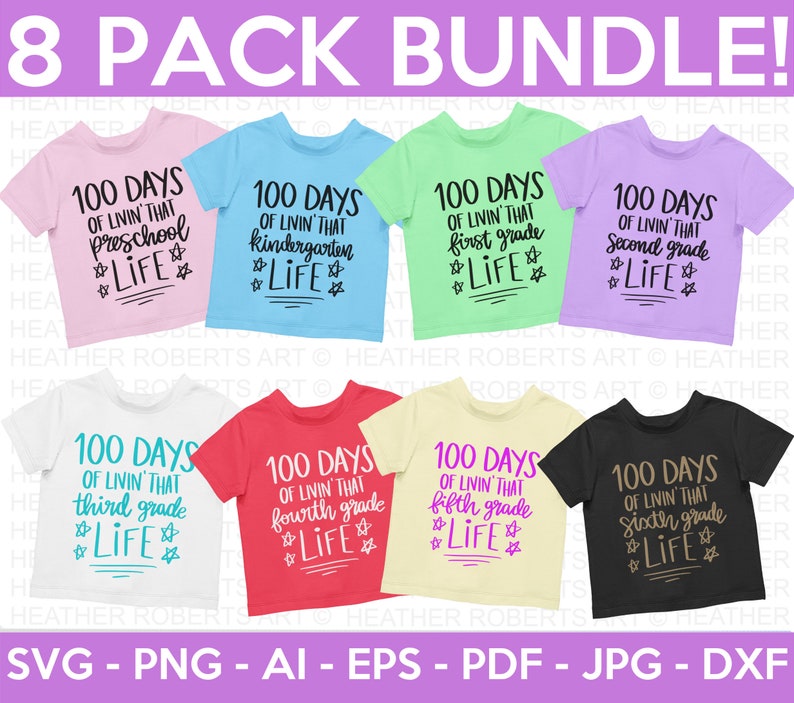 100 Days of School SVG Bundle 100th Day of School Svg 100 - Etsy
