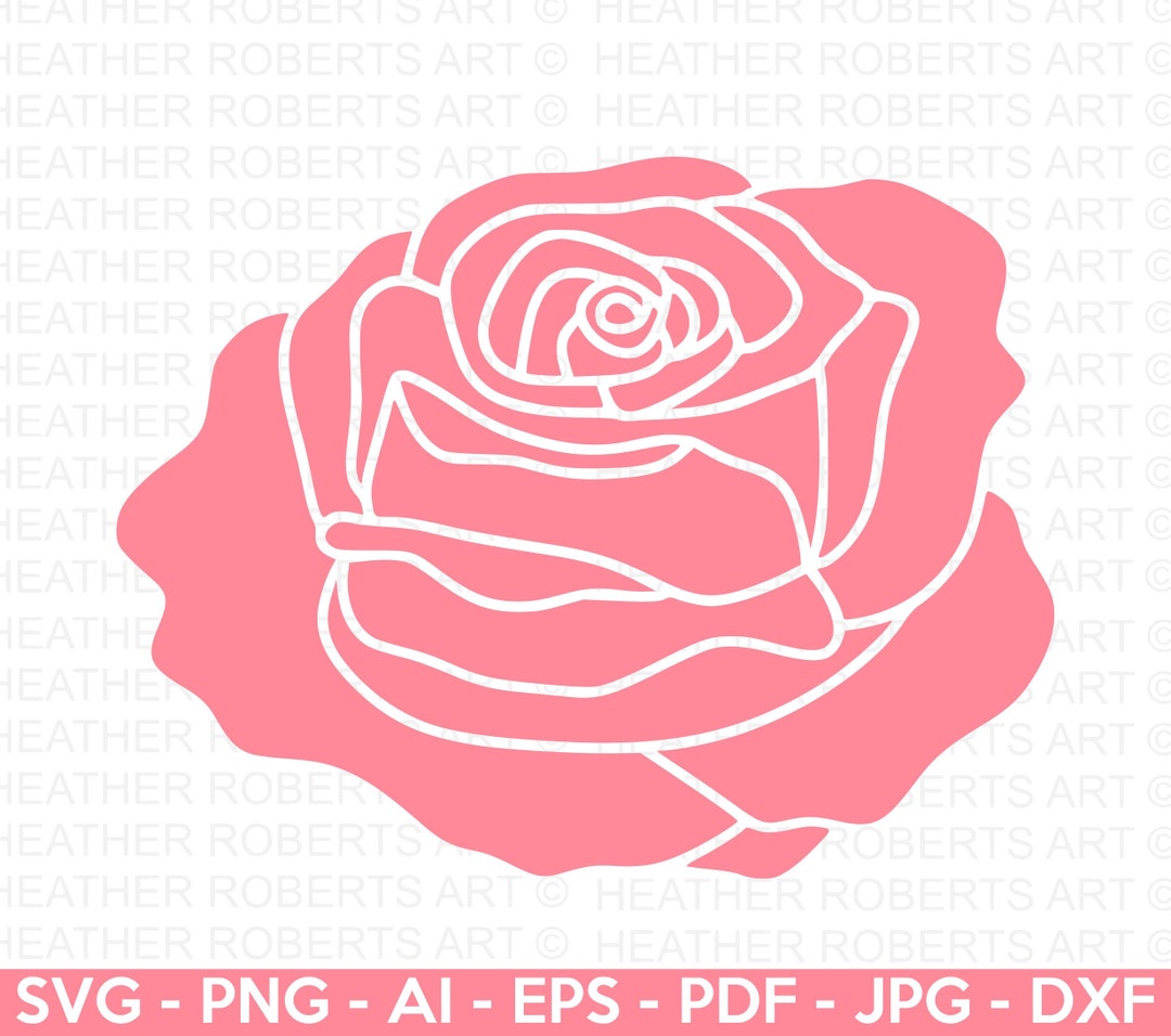 Rose Flower SVG: Floral Decoration, Cricut Cut File (digital Download ...