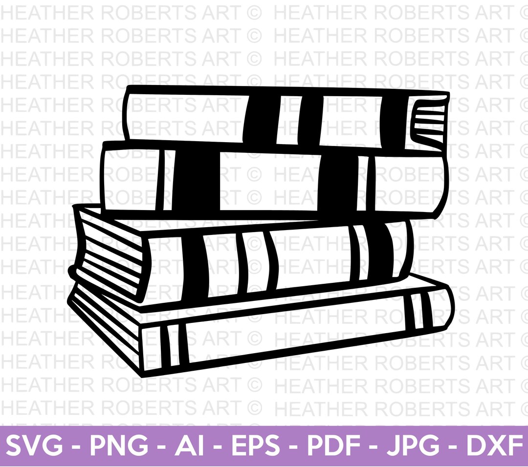 Stacked Books SVG: Teacher Librarian Reading Cut File (digital Download ...