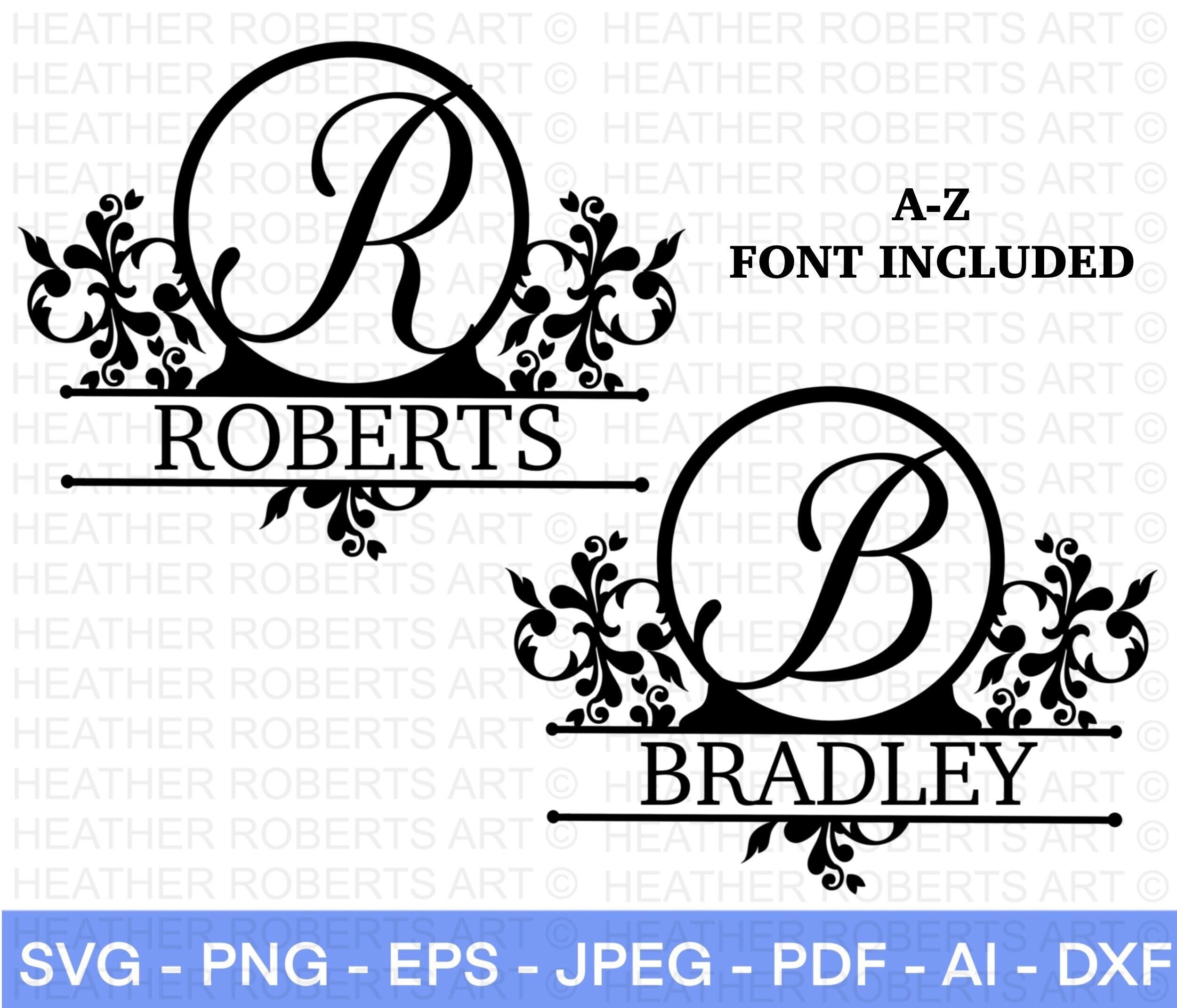 Clip Art 26 Individual Svg Png Dxf Cut Files PNG Split Monogram ...