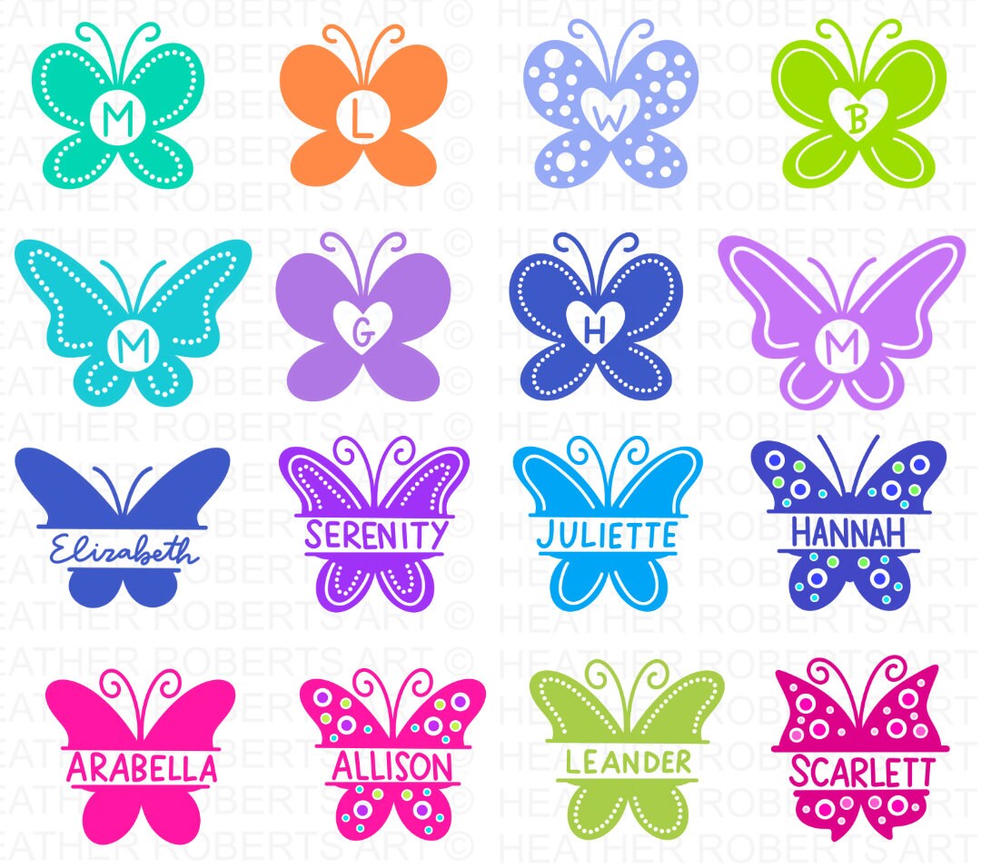 Butterfly Monogram Svg Bundle, Buttefly Svg, Doodle Butterfly Svg ...