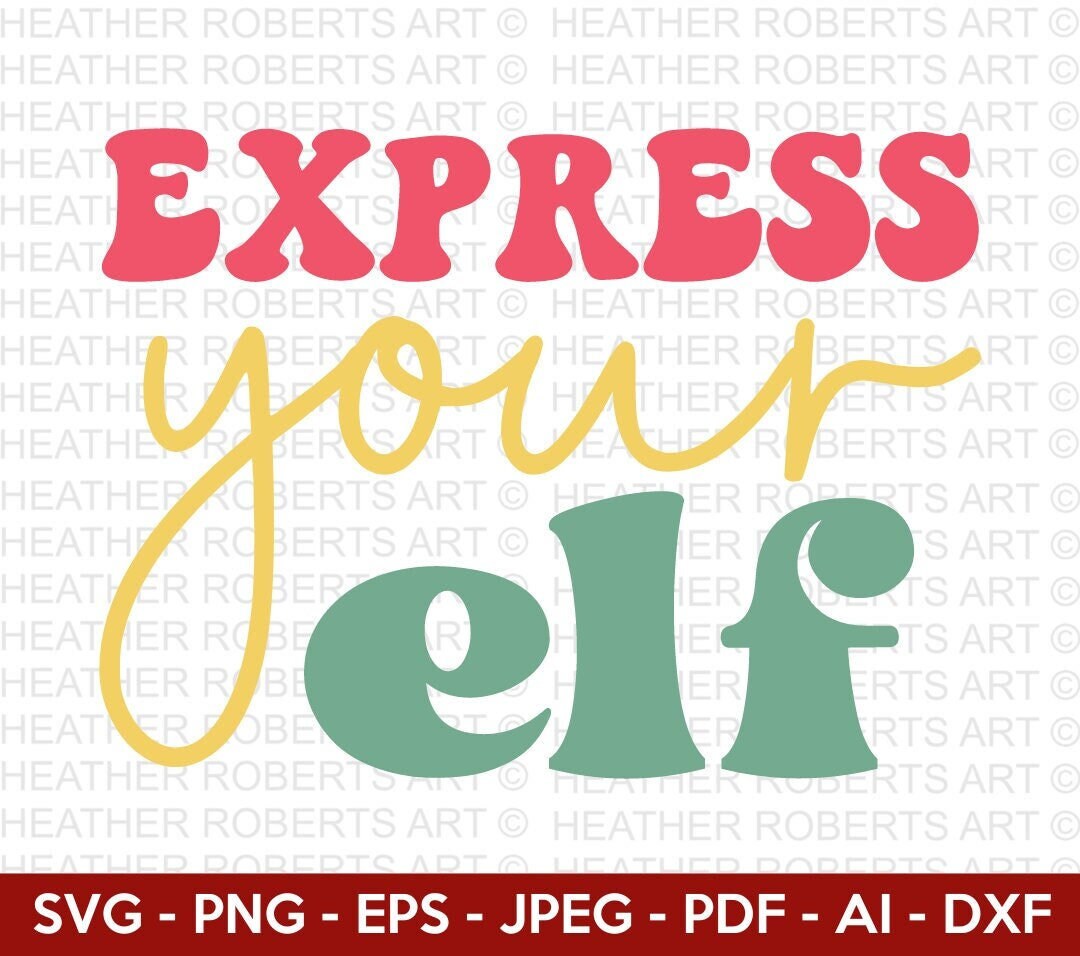 Express Your Elf Retro Christmas SVG: Winter Cut File - Etsy