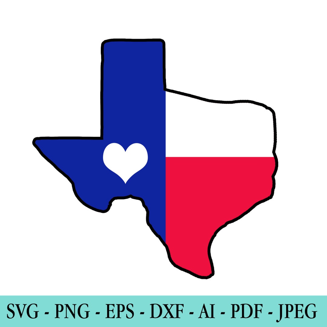Texas Flag SVG: Heart Clipart, Howdy Y'all (digital Files) - Etsy UK