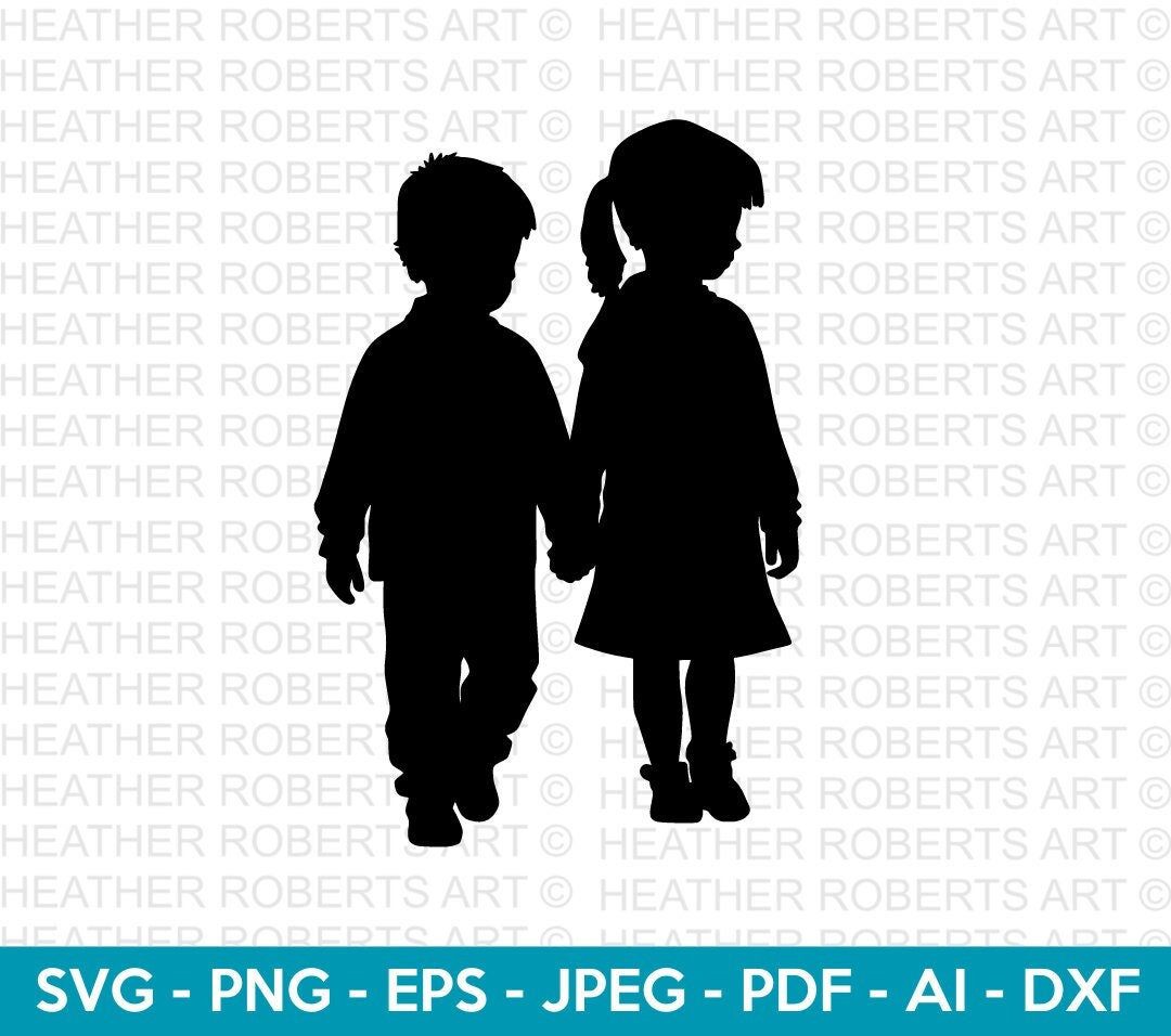 School Children Silhouette Clip Art