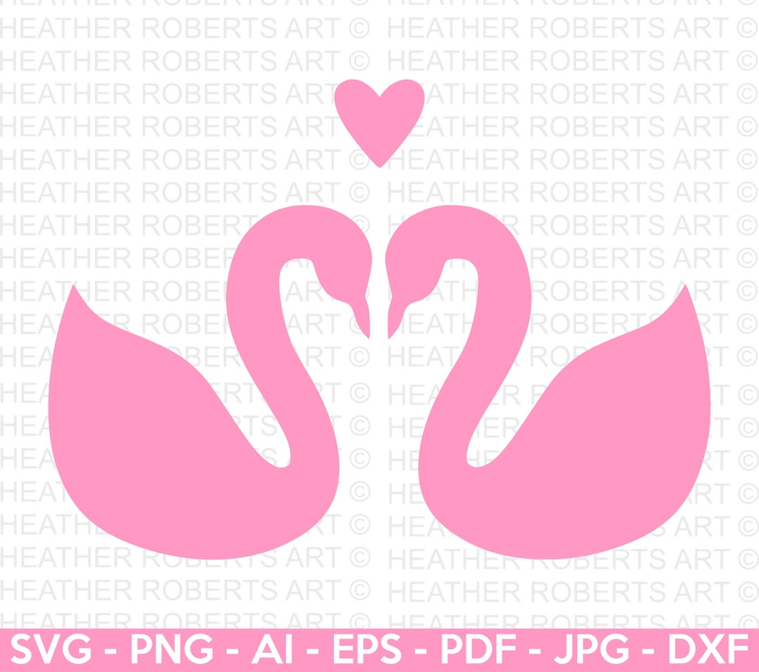 Swan Heart SVG, Pink Swan SVG, Swan SVG, Birds Svg, Valentines Svg ...