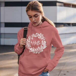 Hello Floral Border Svg, Floral SVG, Floral Border Silhouette, Flower ...