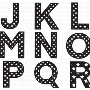 Stars Monogram Alphabet and Numbers SVG Bundle, Stars Letters SVG ...