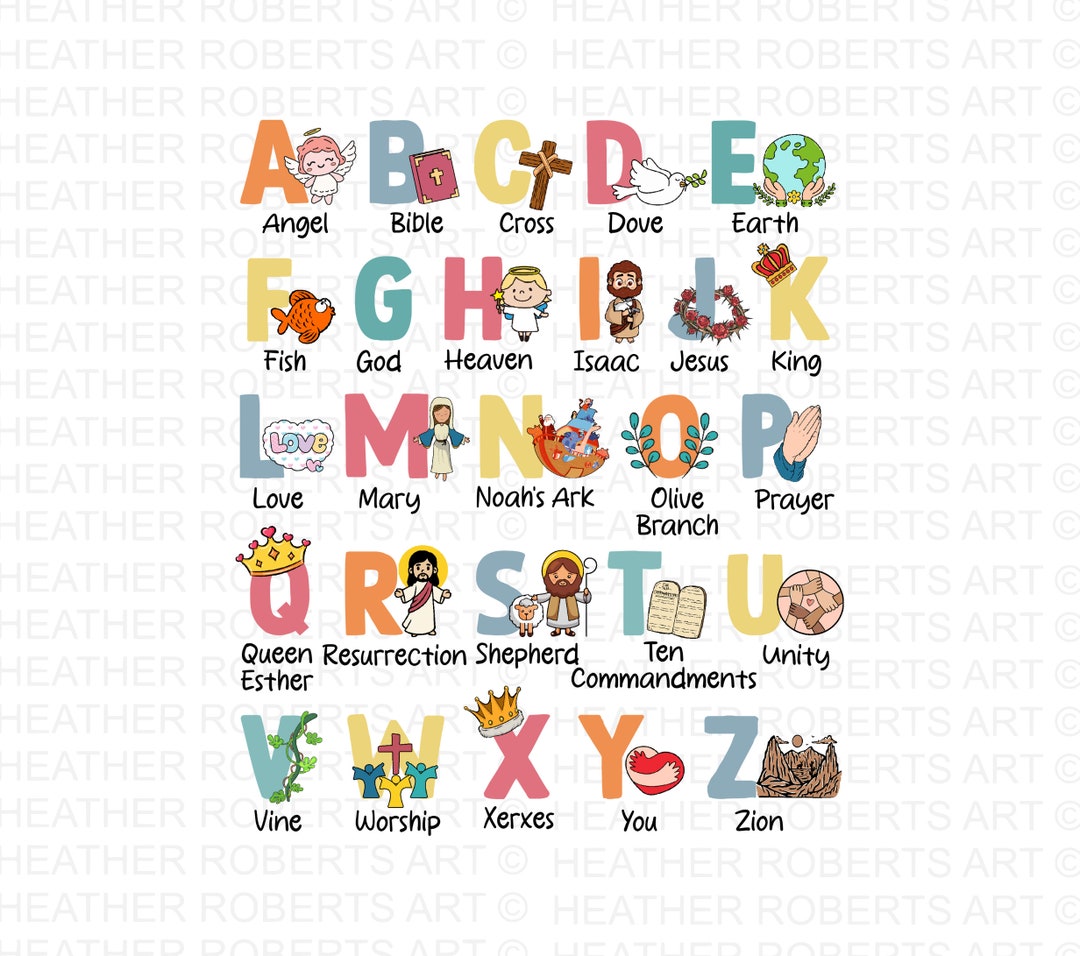 Biblical Alphabet PNG: Christian Shirt Design (digital Download) - Etsy