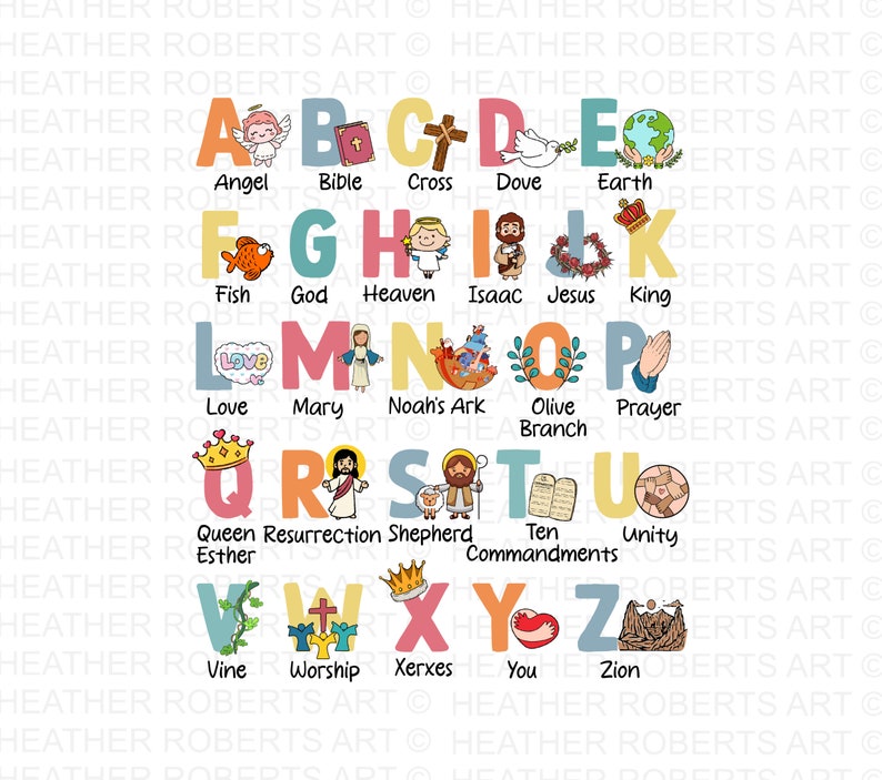 Biblical Alphabet PNG: Christian Shirt Design (digital Download) - Etsy