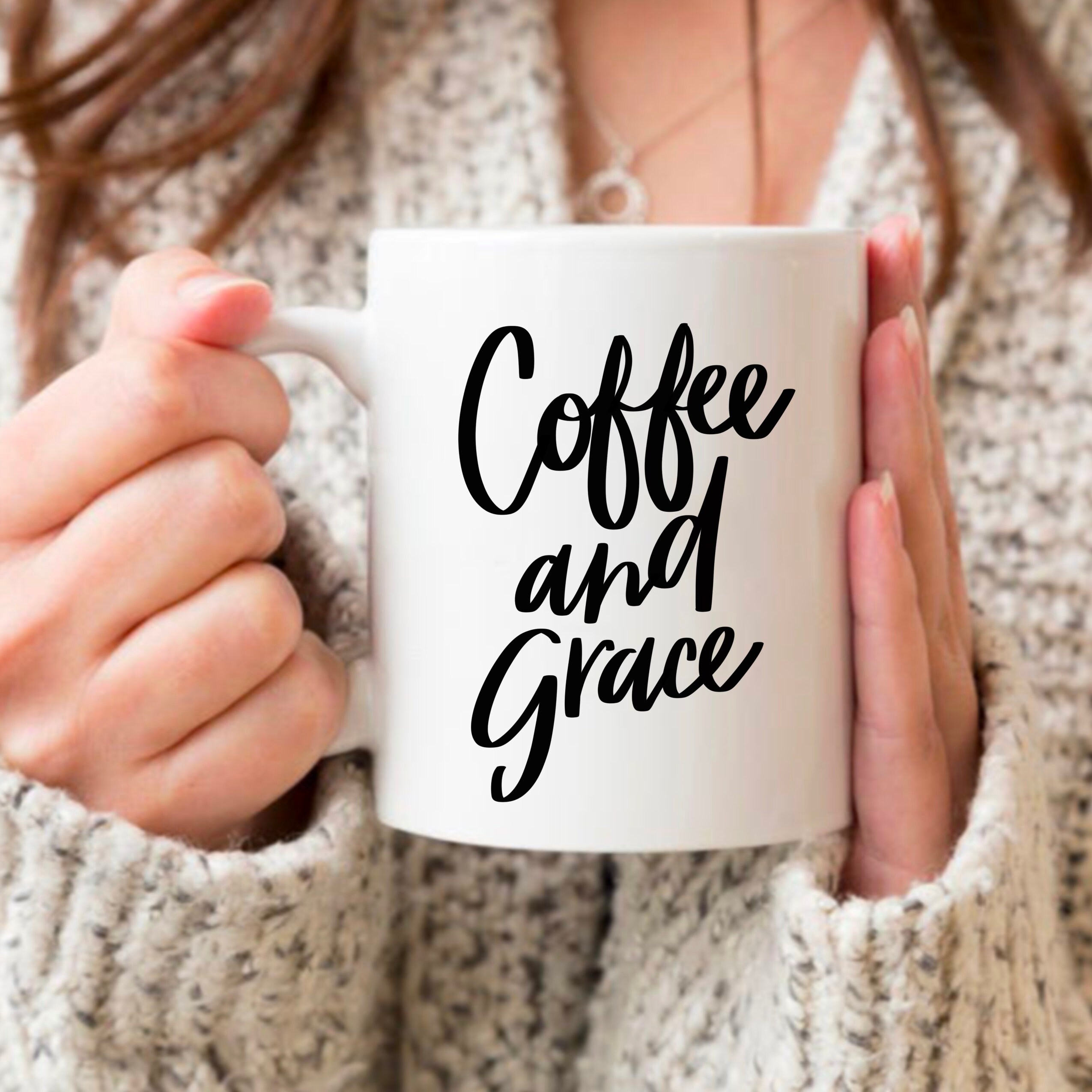 Coffee and Grace SVG Christian SVG Faith Svg Mug Decal | Etsy