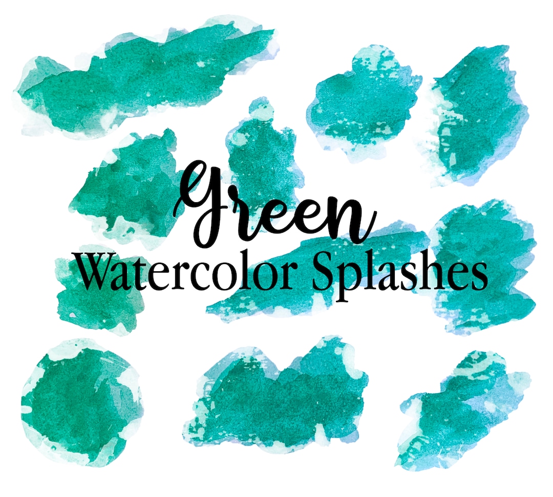 Green Watercolor Clipart, Watercolor Clip Art, Watercolor, Textures ...