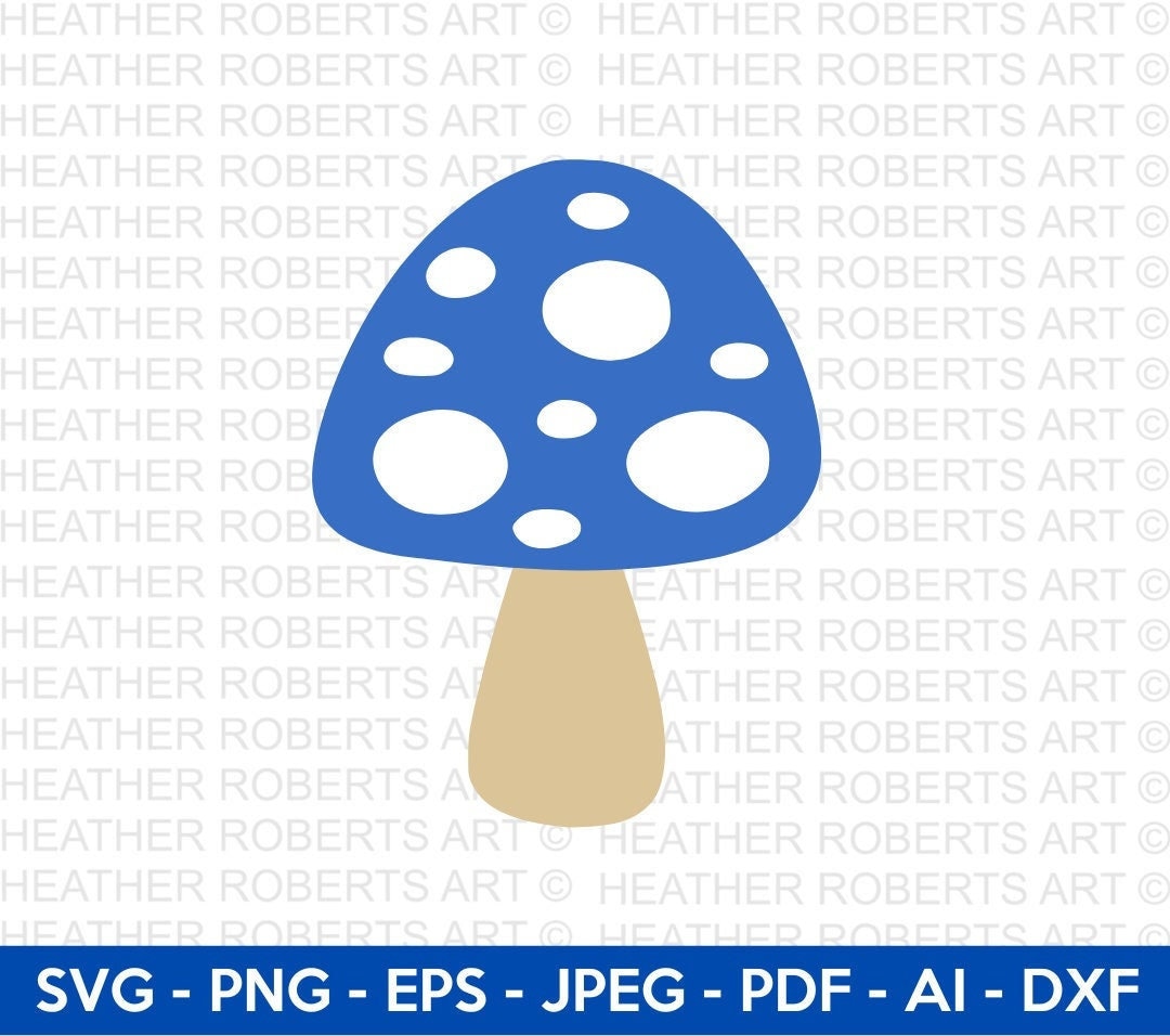 Blue Mushroom Svg, Fungus Svg, Mushroom Clipart SVG, Fungi Svg ...