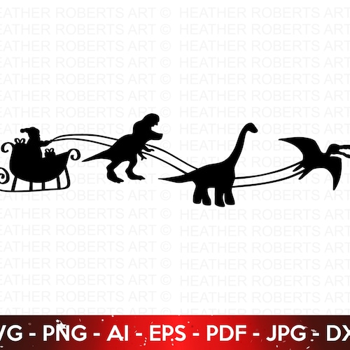 Santa Dinosaur Sleigh Ride SVG Christmas Svg Santa Dinosaur - Etsy
