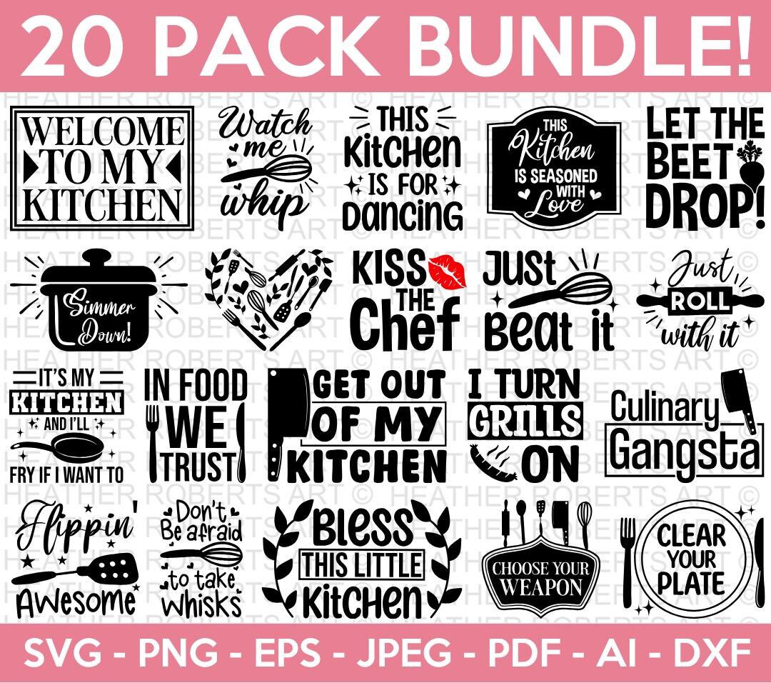 Kitchen Svg Bundle, Kitchen Monogram, Baking Svg, Cooking Svg ...