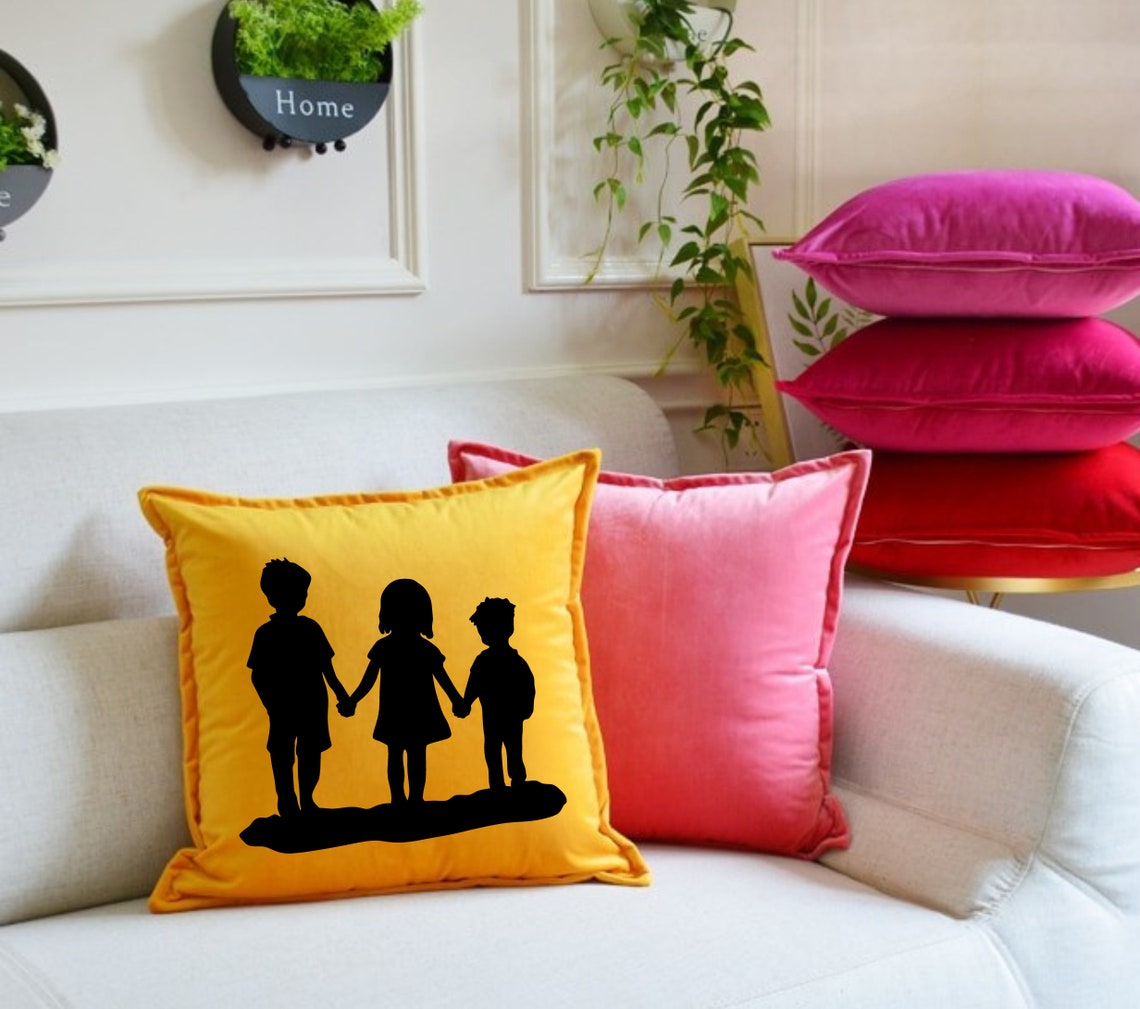 Children Silhouette SVG: Kids Sibling Cut File (digital Download) - Etsy
