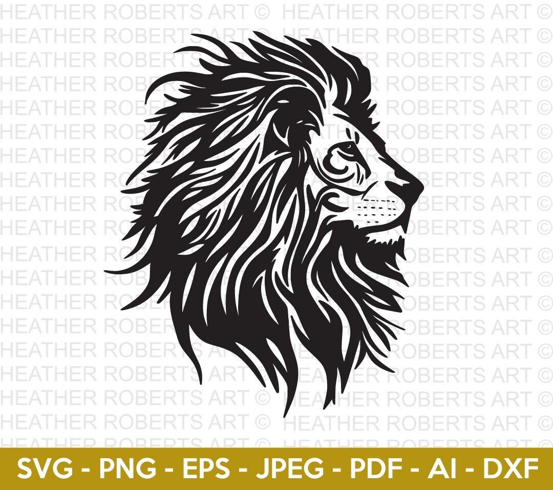 Tribal Lion Head SVG: King of Jungle Clipart (digital Files) - Etsy