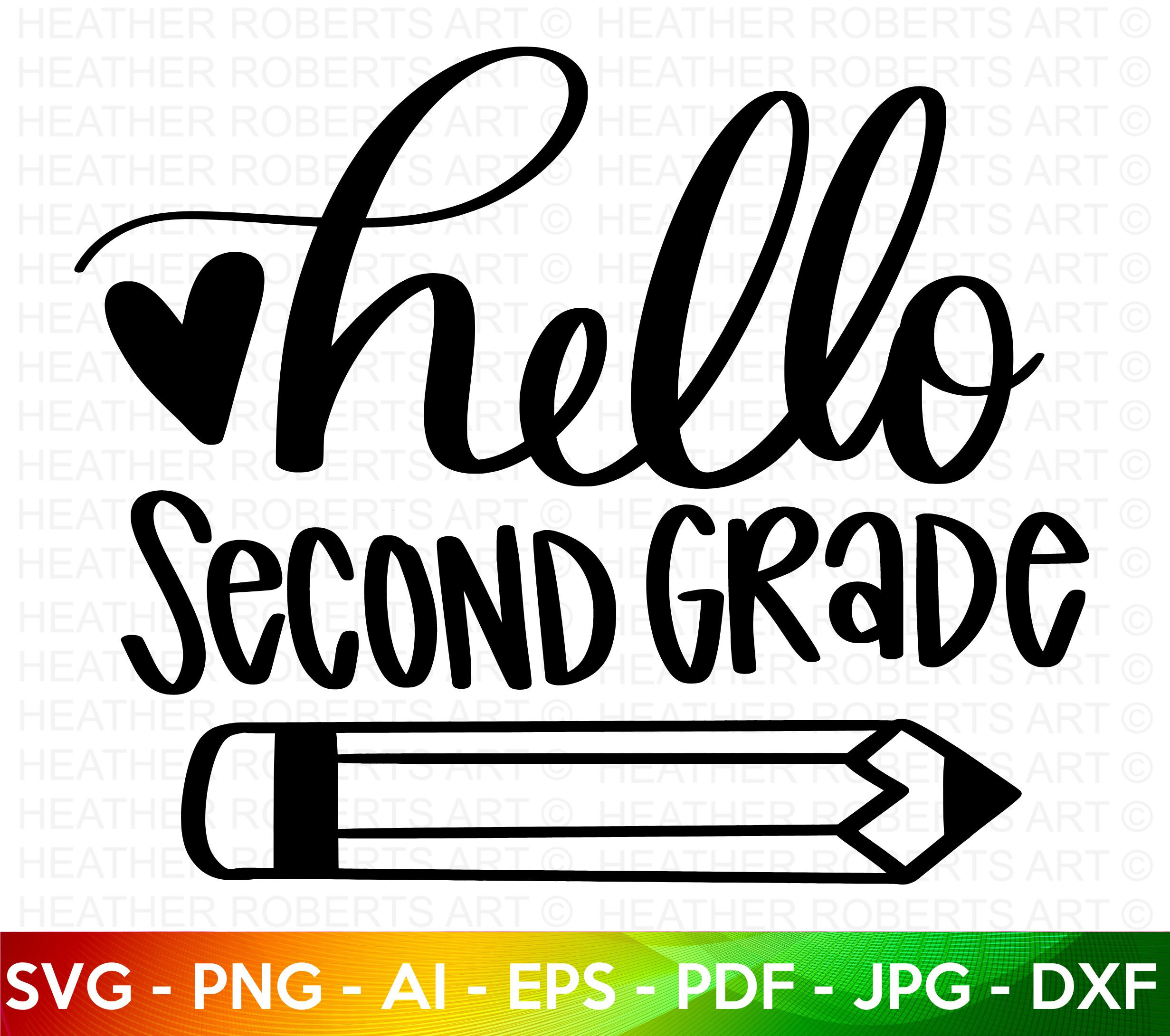 Second Grade SVG Hello Second Grade SVG Back to School SVG - Etsy UK
