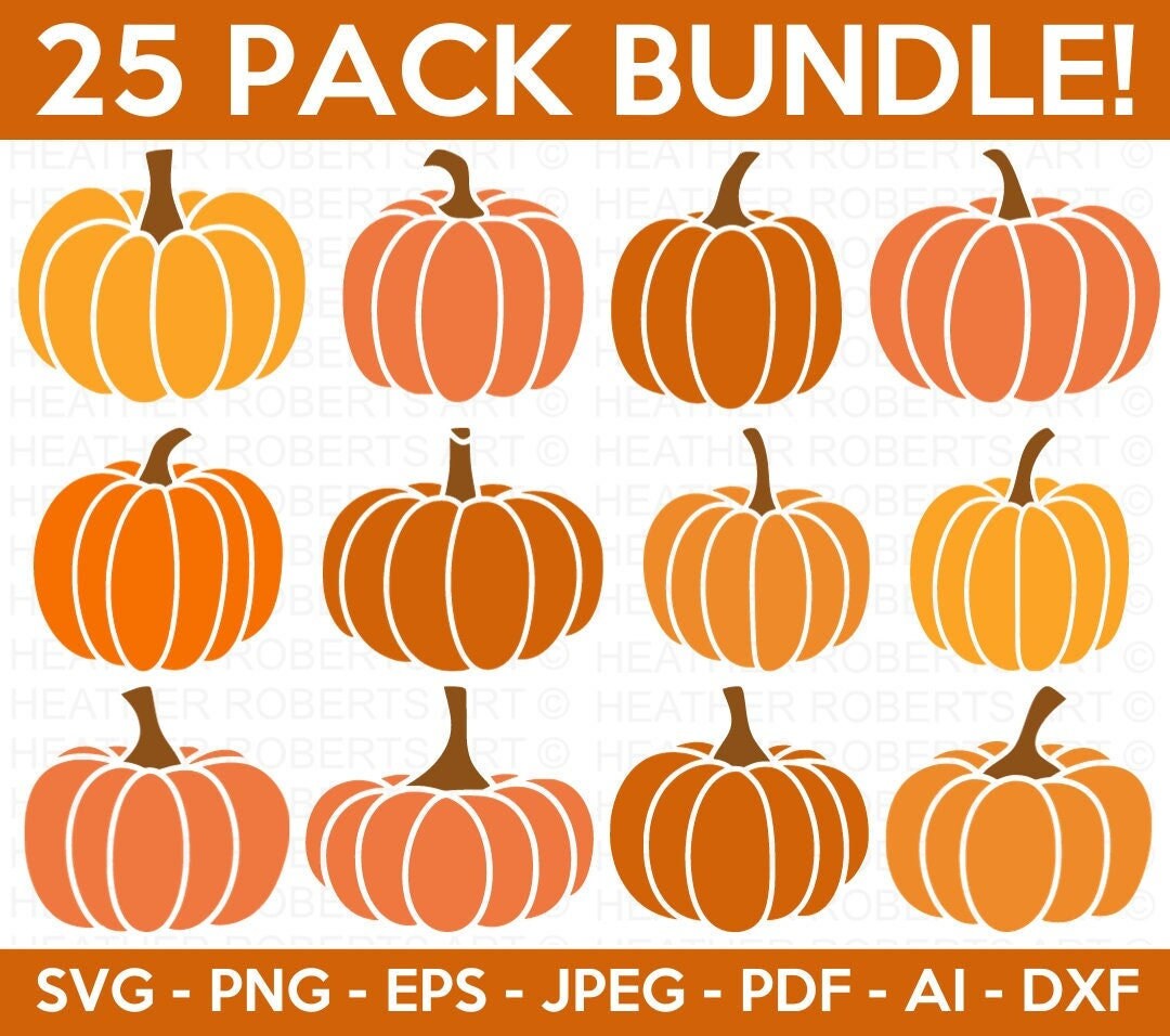 Pumpkin SVG Bundle, Pumpkin SVG, Pumpkin Vector, Halloween Svg, Pumpkin ...