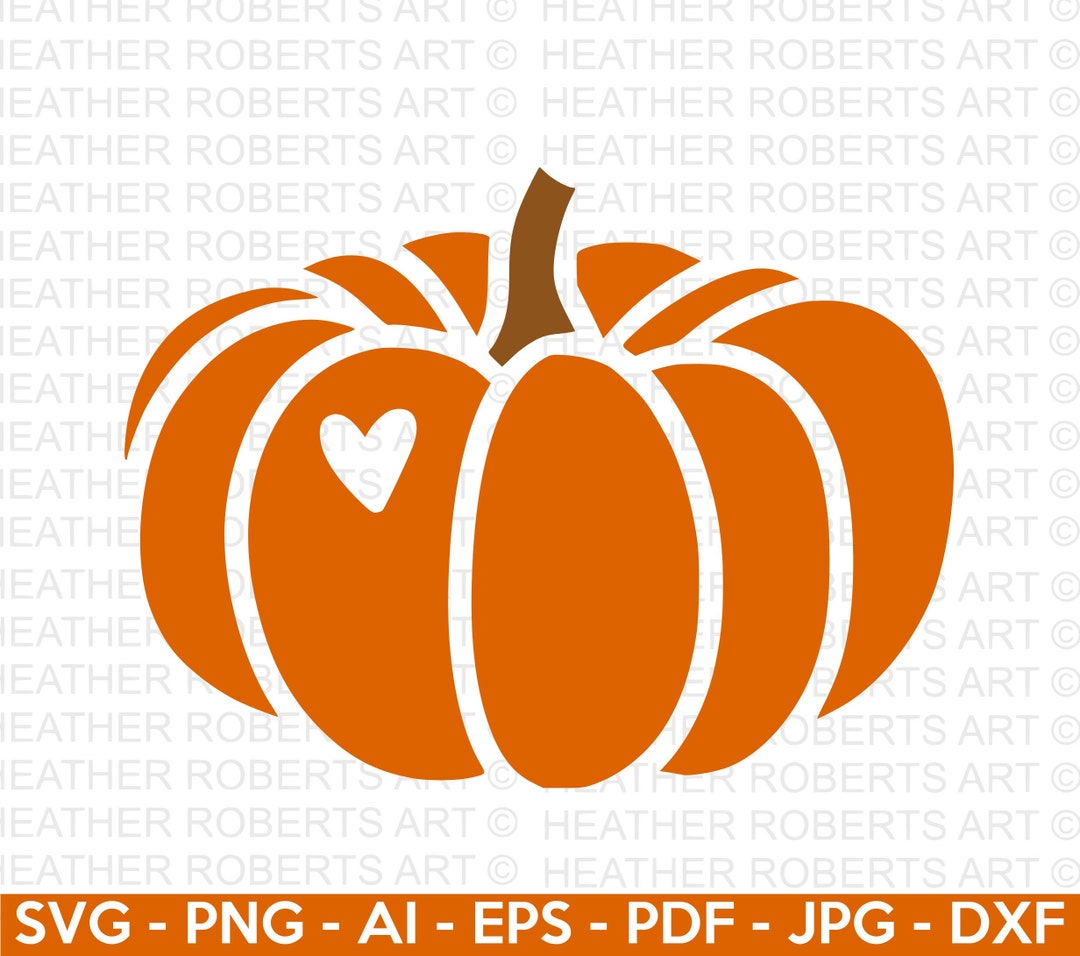 Pumpkin Heart SVG: Fall Clipart, Cozy Autumn Cut File (digital Download ...
