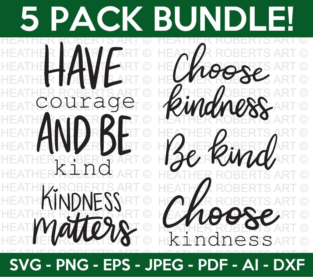 Kindness Svg Bundle, Positive Quotes Svg, Self-love Svg, Inspirational ...