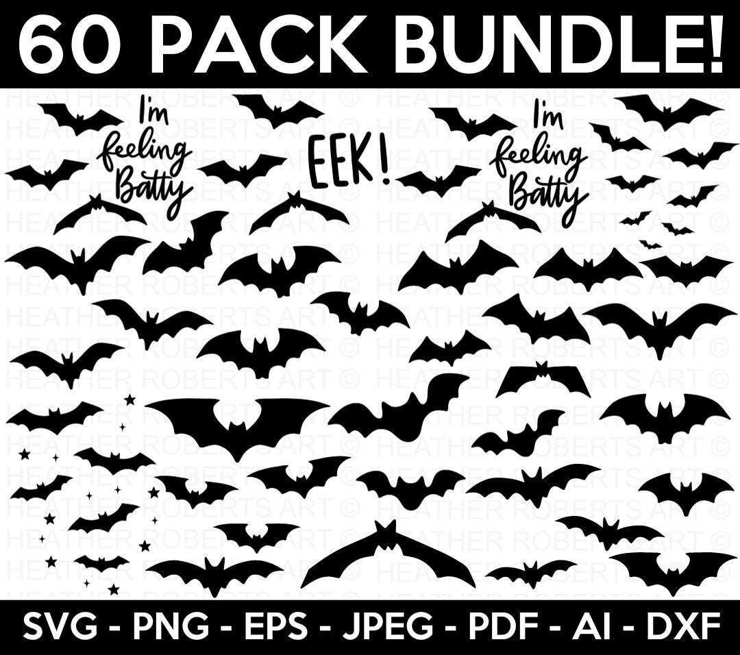 Bats SVG Bundle, Halloween SVG, Halloween Decors Svg, Halloween Bat Svg ...