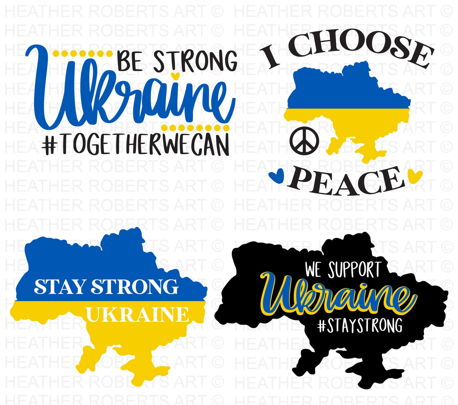 Ukraine SVG Bundle, Stand With Ukraine, Peace Love SVG, Stop War Svg ...
