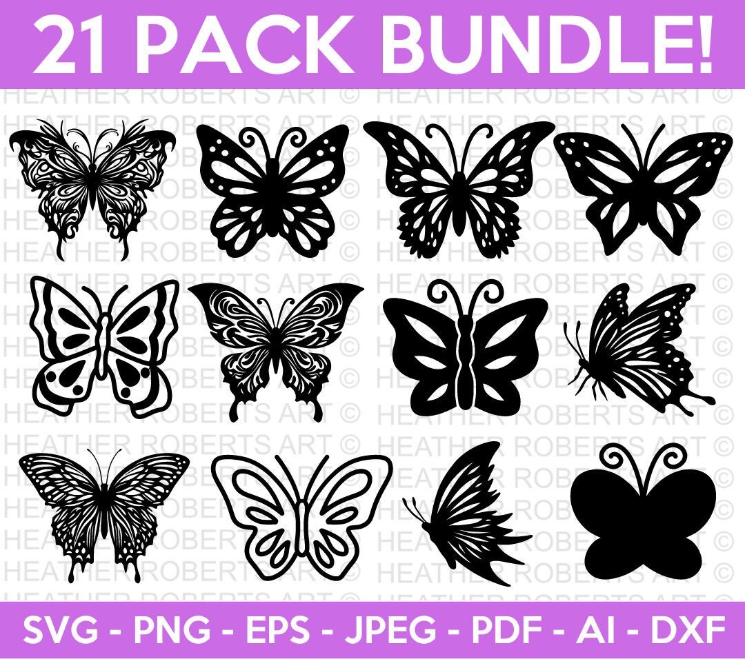 Butterfly Svg Bundle, Buttefly Svg, Doodle Butterfly Svg, Monarch ...