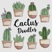 Watercolor Cactus Clipart Doodles, Succulents, Instant Download ...