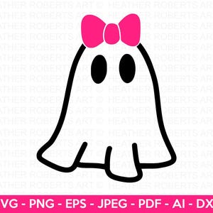 Ghost With Bow SVG, Halloween SVG, Halloween Shirt Svg, Halloween ...