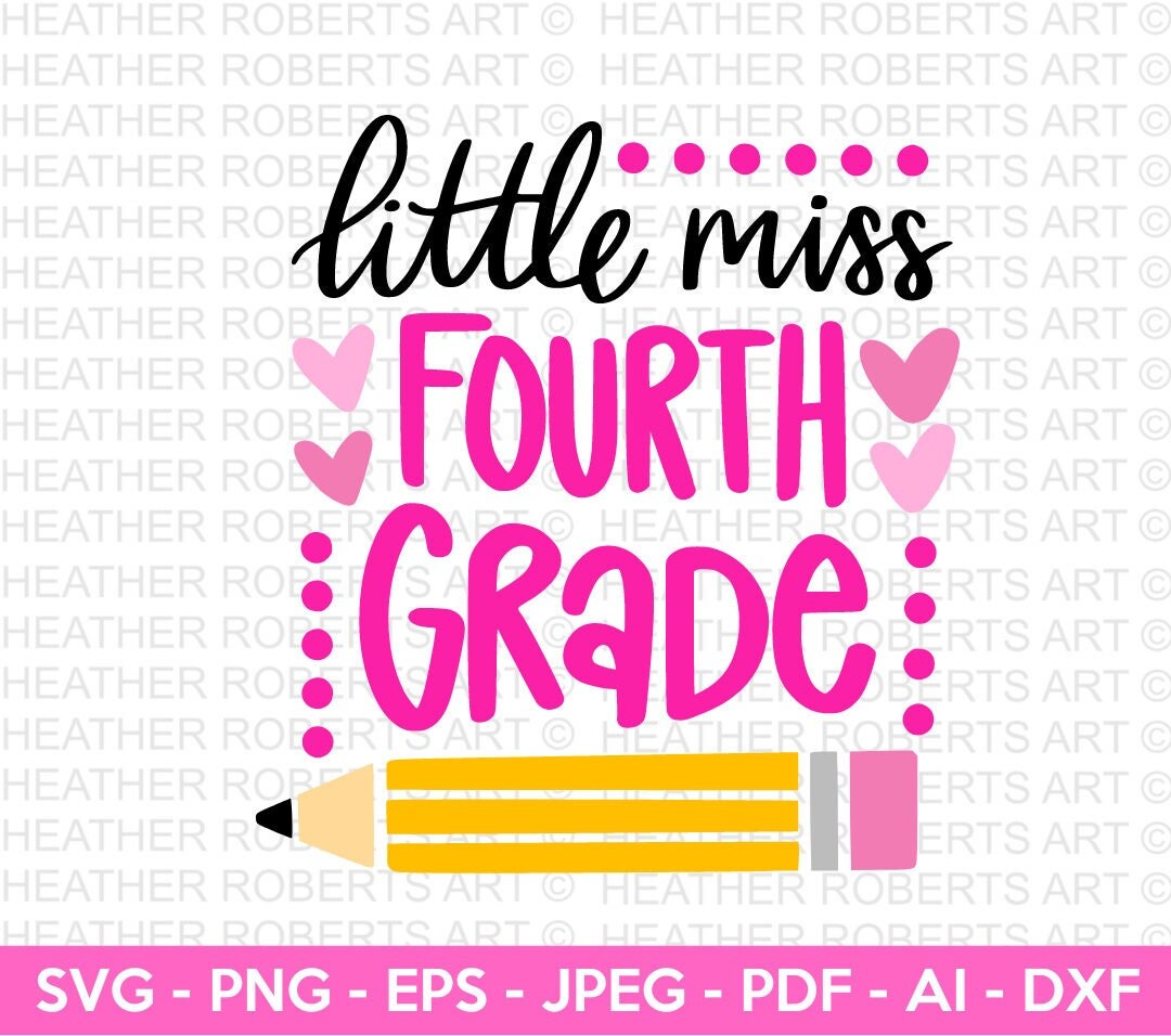 Little Miss Fourth Grade SVG: Back to School Shirt (digital Files) - Etsy