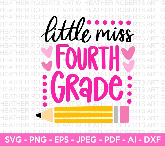 Little Miss Fourth Grade SVG Back to School SVG Grade Level - Etsy