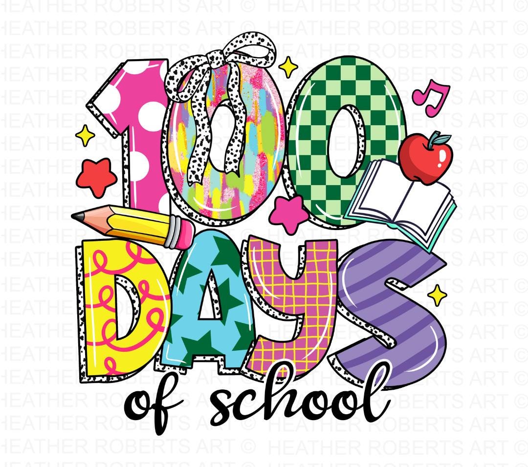100 Day of School Png, 100 Day of School Quotes, Brushstroke 100 Days ...