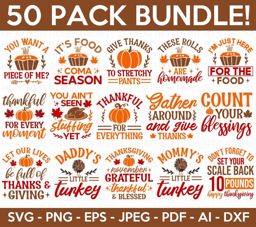 Thanksgiving SVG Bundle, Fall SVG Bundle, Fall Svg, Autumn Svg, Fall ...