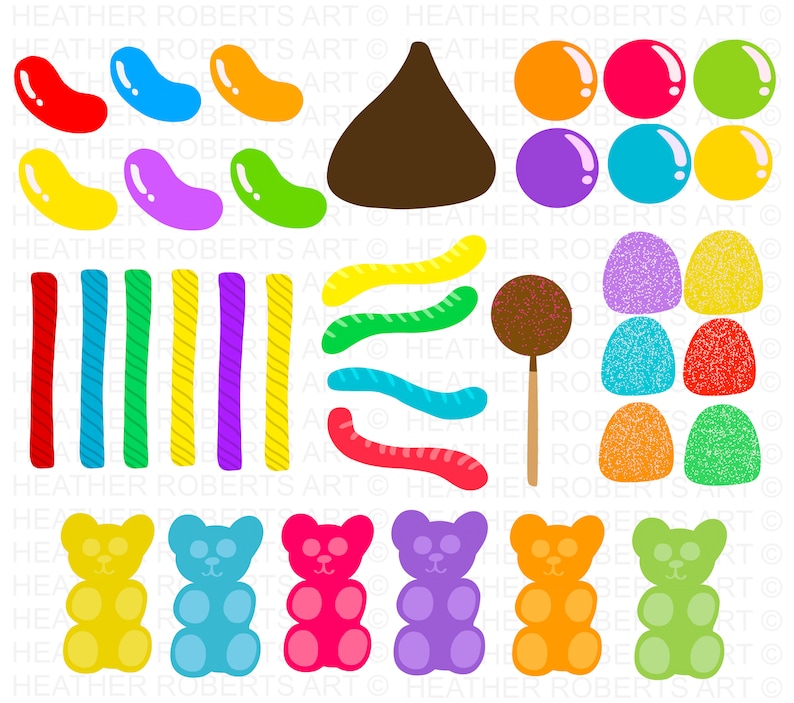 Candy Clipart Set: Rainbow Lollipops, Gumball Machine (PNG Files) - Etsy