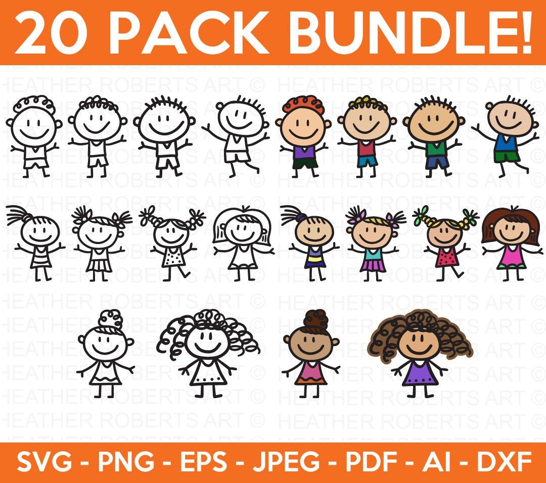 Stick Kinder Clipart Stick Figures Kindergarten Friends Stock