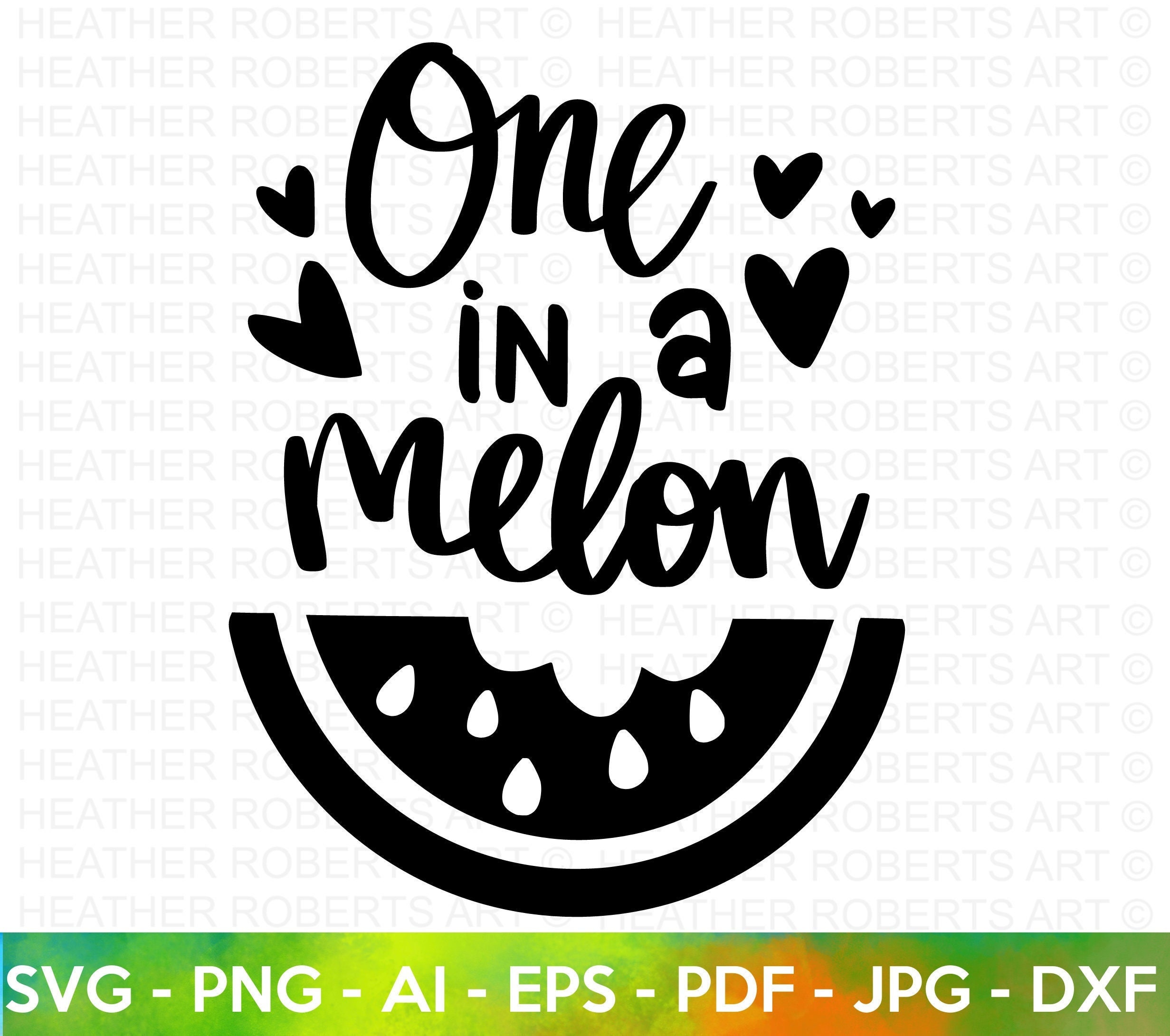One in a Melon SVG Watermelon SVG Summer Svg Vacation Svg | Etsy