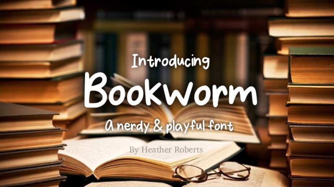 Bookworm Font, Cute Font, Handwritten Font, Cricut Font, Instant ...