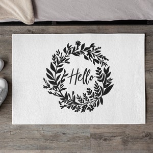 Hello Floral Border Svg, Floral SVG, Floral Border Silhouette, Flower ...