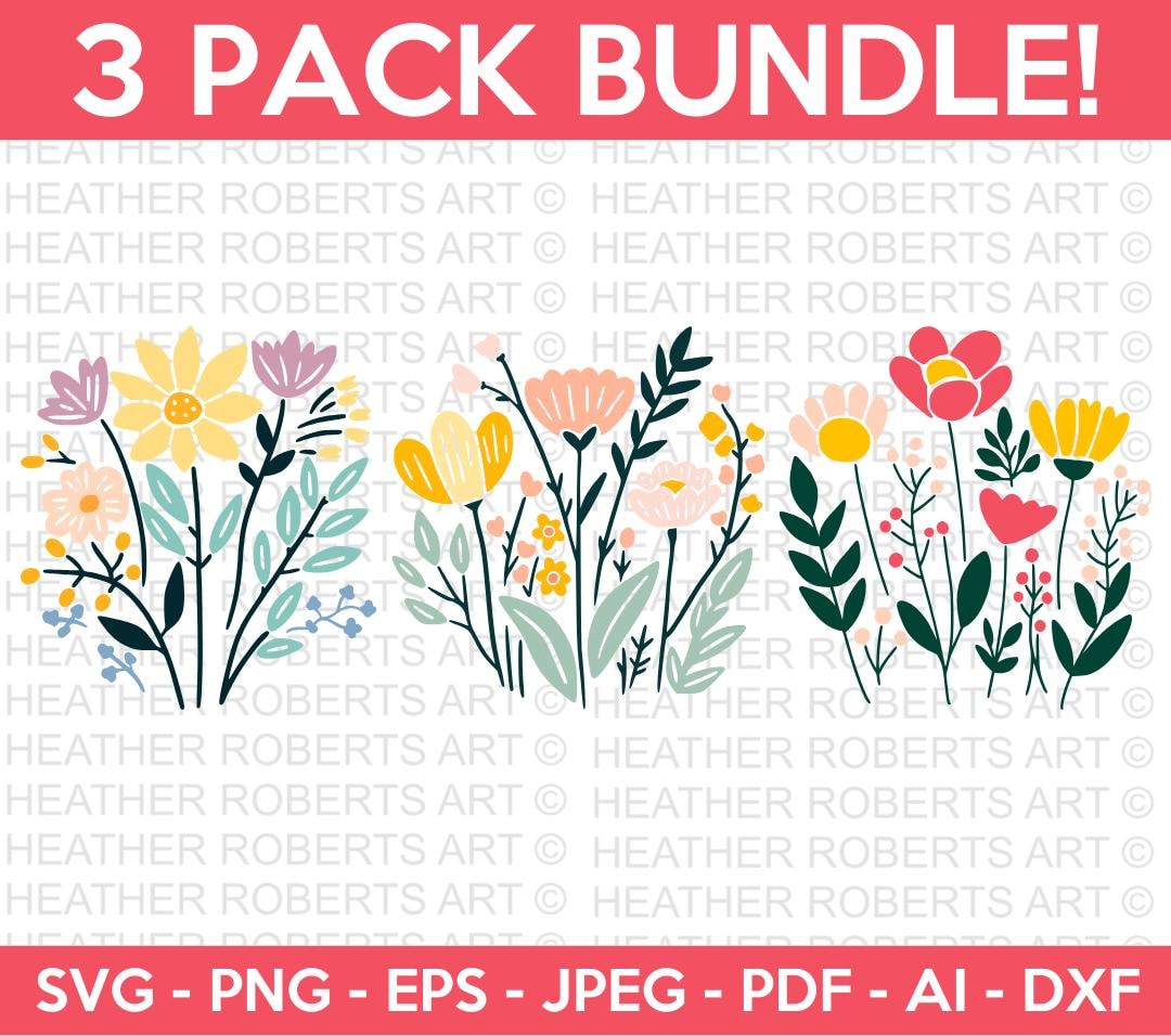 Flower SVG Bundle, Flowers Svg, Spring, Flowers Designs for Shirts ...