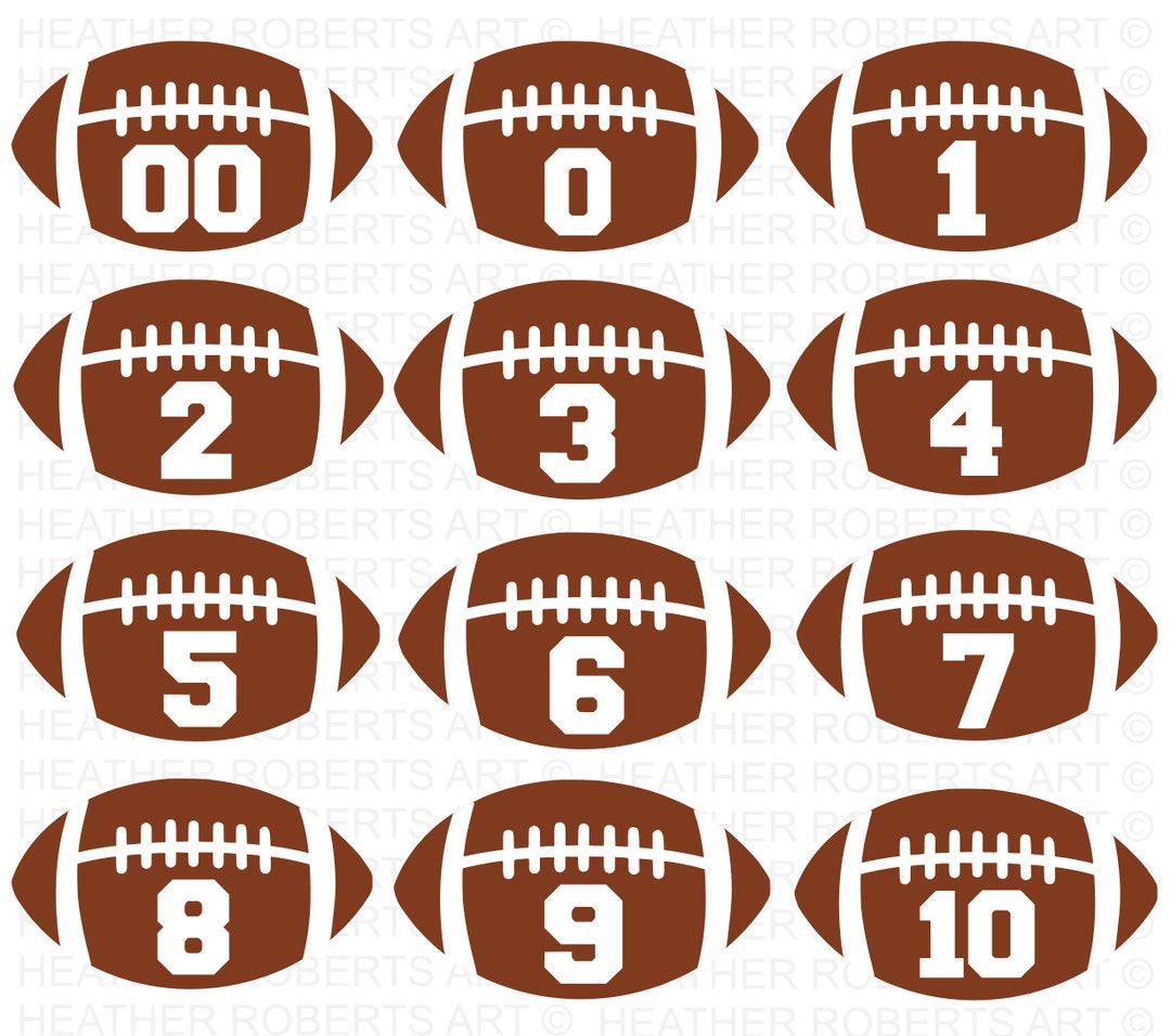 Football Numbers SVG Bundle, Football SVG, Football Shirt SVG, Football ...