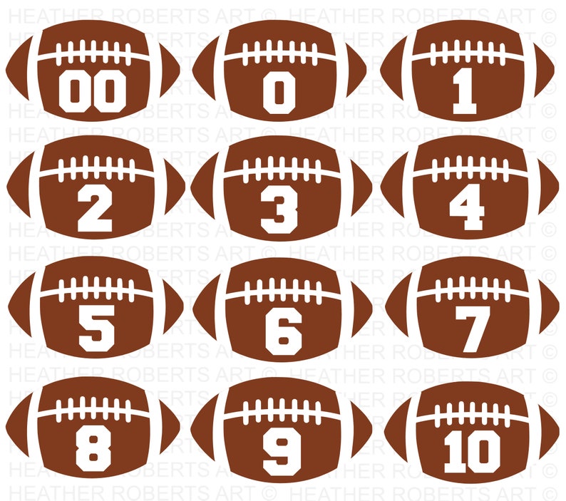 Football Numbers SVG Bundle Football SVG Football Shirt SVG - Etsy