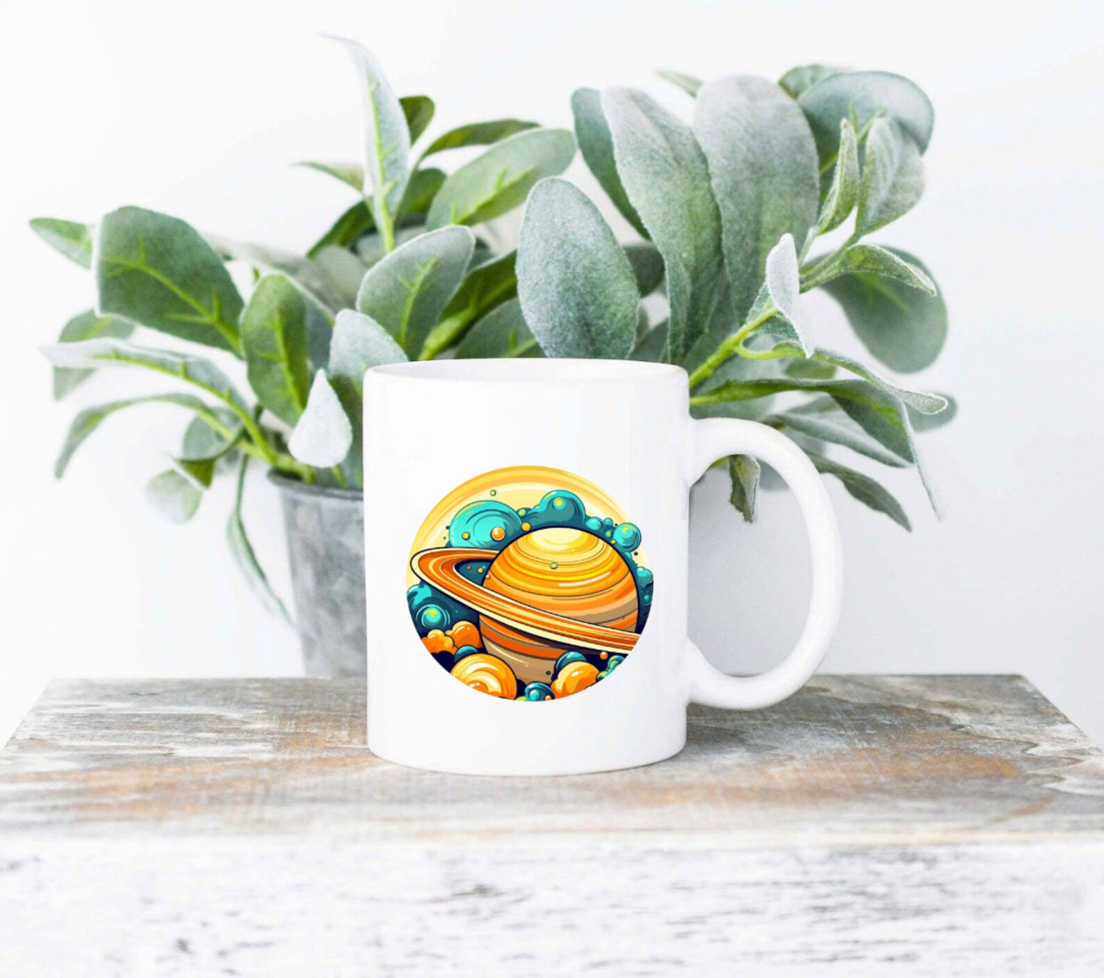 Psychedelic Saturn Planet PNG: Colorful Space Art (digital Download) - Etsy